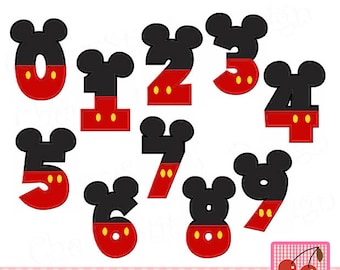 Mickey mouse numbers | Etsy