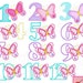 Butterfly Numbers, Birthday Numbers Machine Embroidery Applique - Etsy