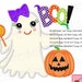 Halloween BOO, Cute Ghost Girl Machine Embroidery Applique Design ...