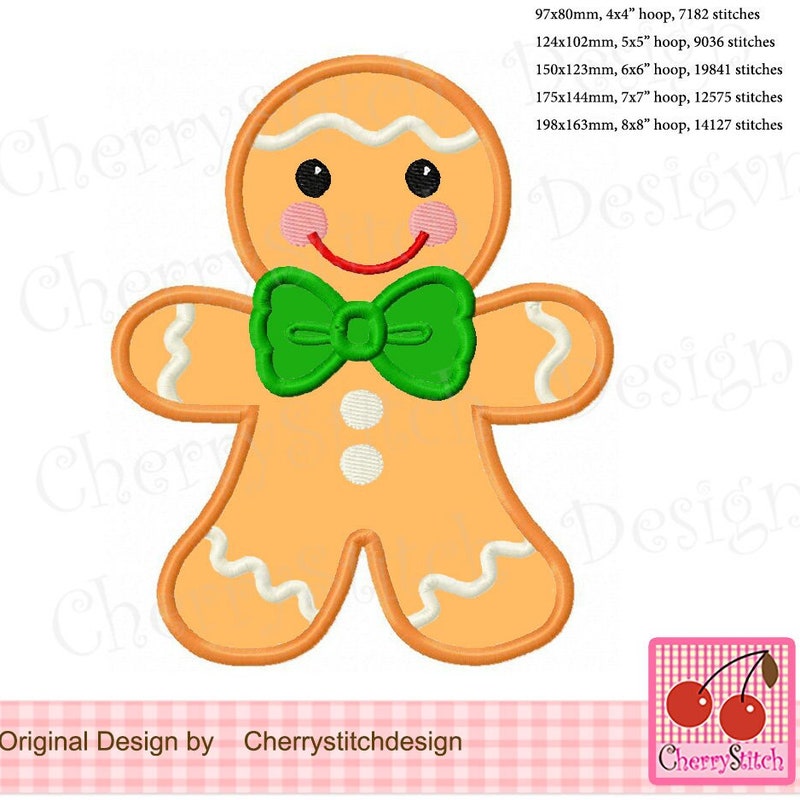 Gingerbread Applique - Etsy