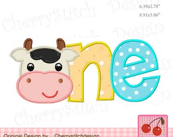 Farm birthday number one 1 with cow and rooster cute farm | Etsy