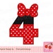 Number 4Minnie Birthday Machine Embroidery Design | Etsy