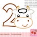 Cow Birthday Number 2 Machine Embroidery Applique ND79 - Etsy