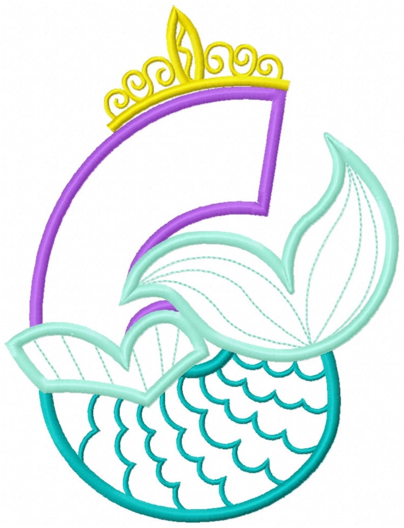 Mermaid Tail Number 6 Mermaid Number 6 Birthday Princess - Etsy