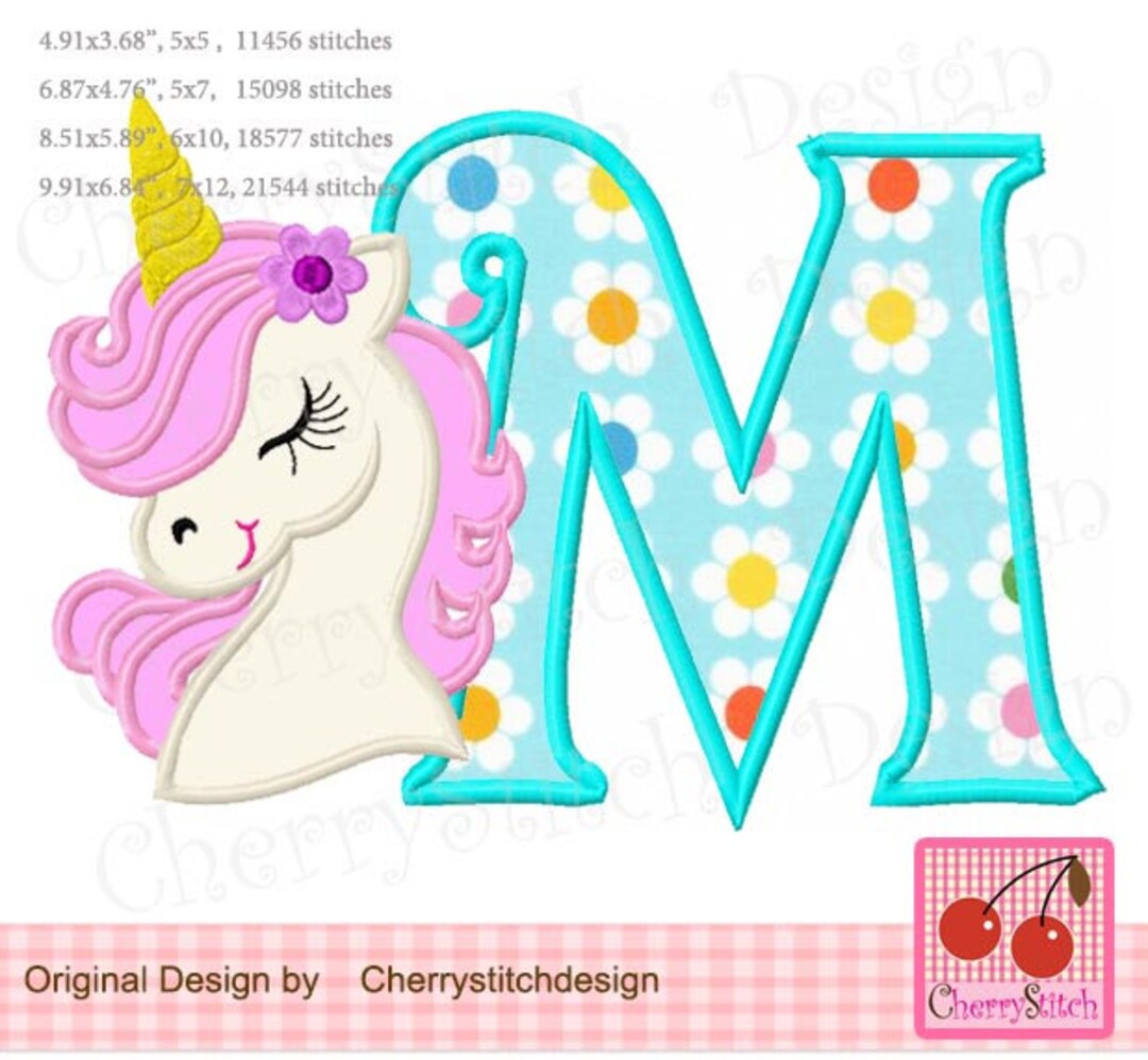 Monogram M, Unicorn Monogram M, Letter M Upper Case M Machine ...