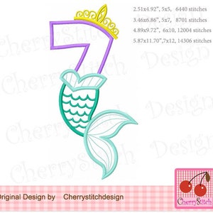 Mermaid tail Number 7 Mermaid number 7 Birthday Princess | Etsy