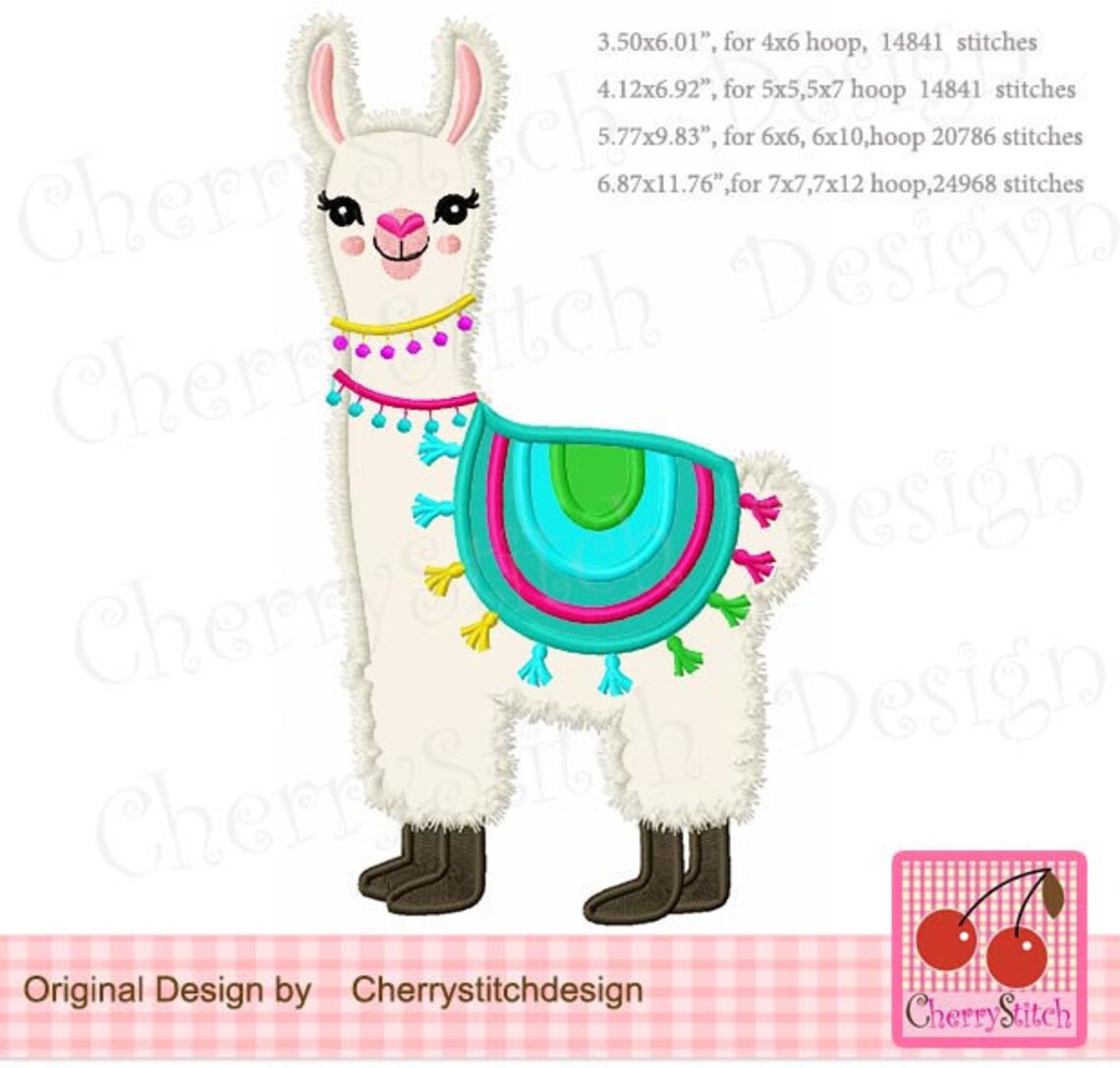 Llama Machine Embroidery Applique Design AN0347 - Etsy