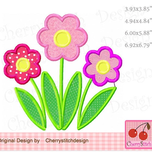 Flowers Applique Machine Embroidery Design SPRING04 - Etsy