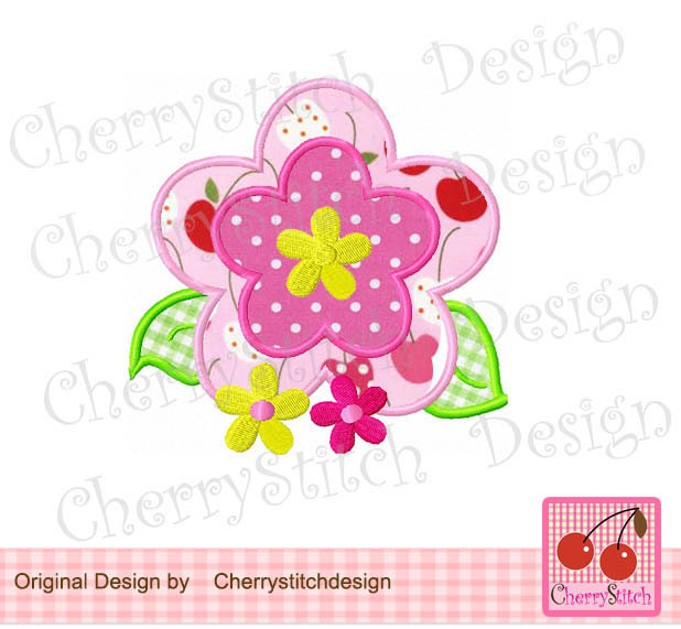 Flower Machine Embroidery Applique Design 4x4 5x5 6x6 | Etsy