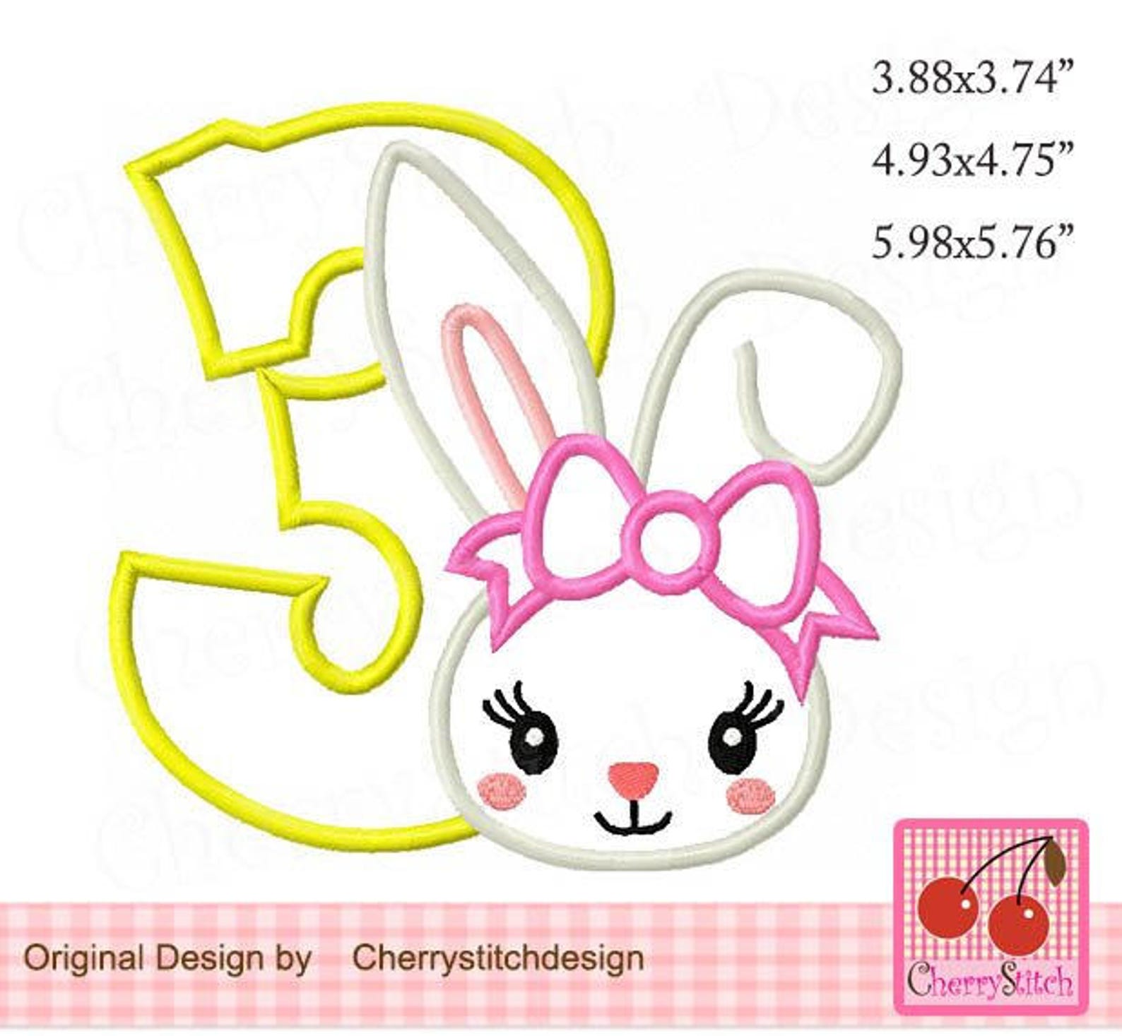 Easter Bunny Number 3 Birthday Number 3 My 3rd Birthday - Etsy