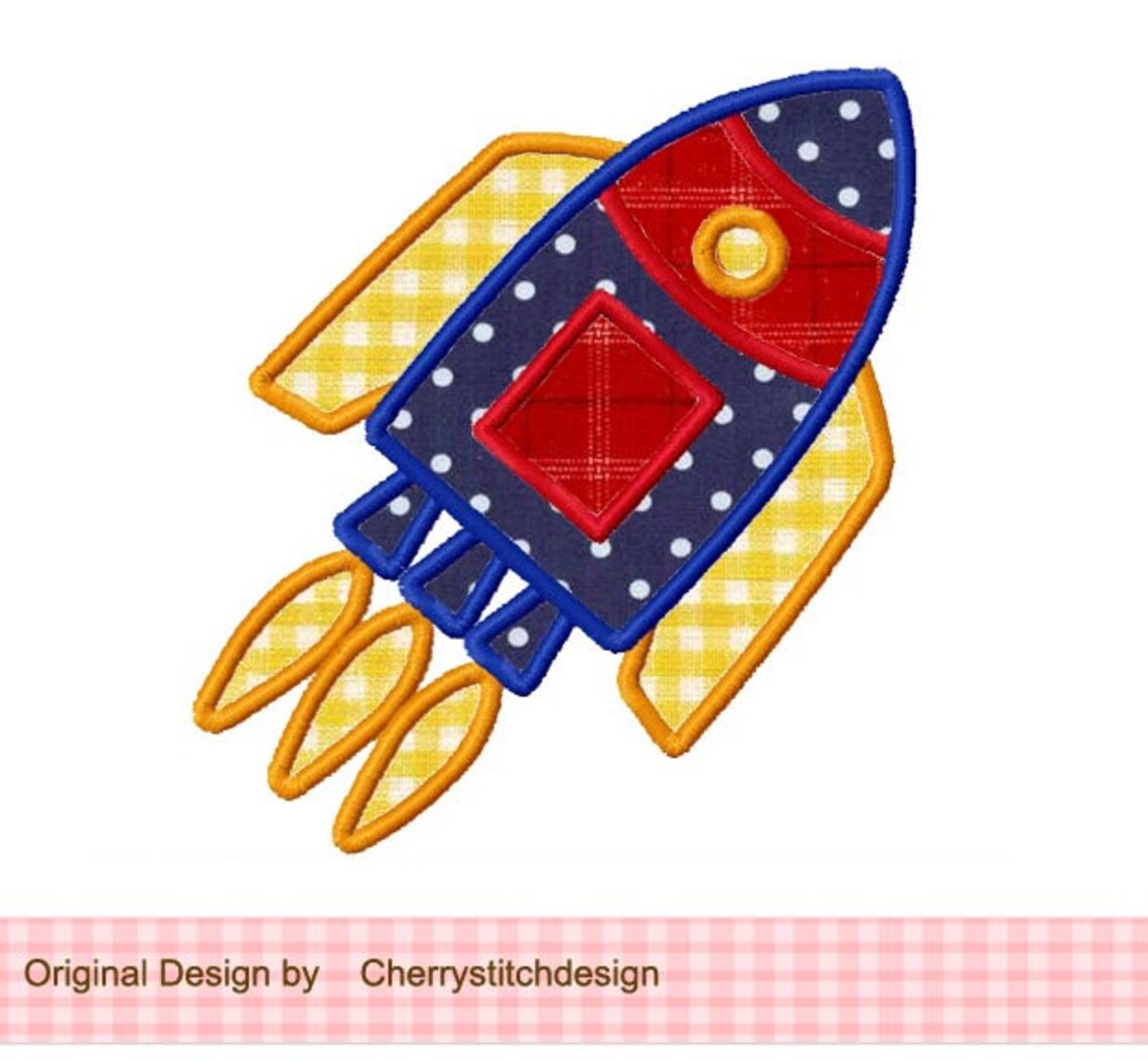 Rocket Machine Embroidery Applique Design 4x4 5x5 - Etsy