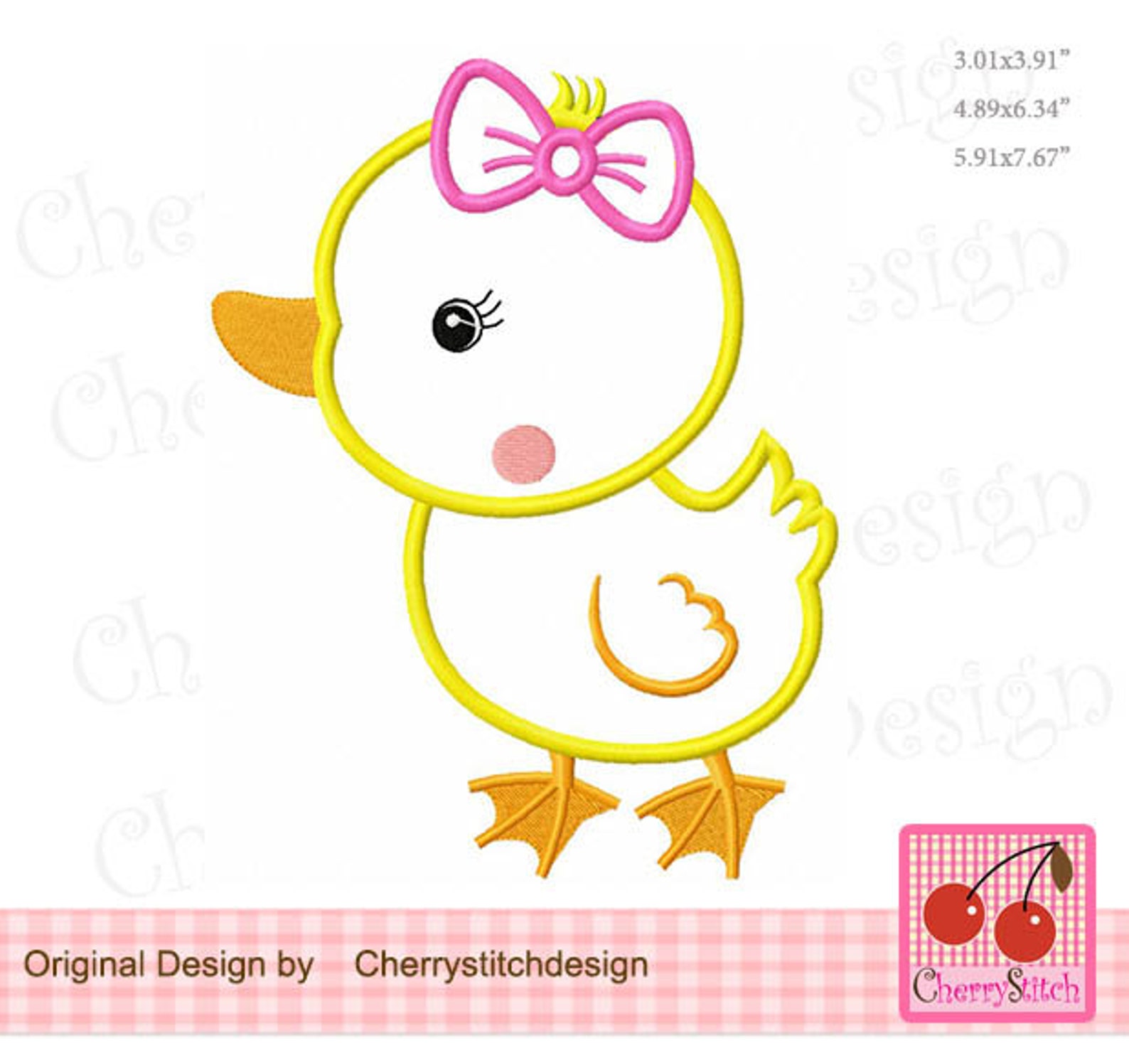 Easter Duck Applique Cute Duckling Machine Embroidery Applique - Etsy