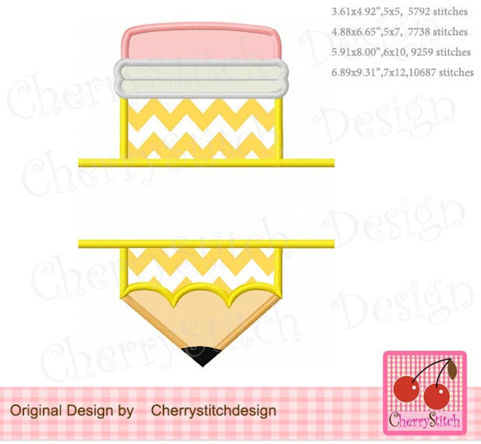 Pencil Applique Split Pencil Back to School Machine - Etsy