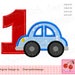 Car Number 1 Birthday Machine Embroidery Applique Design for 4x4,5x7 ...