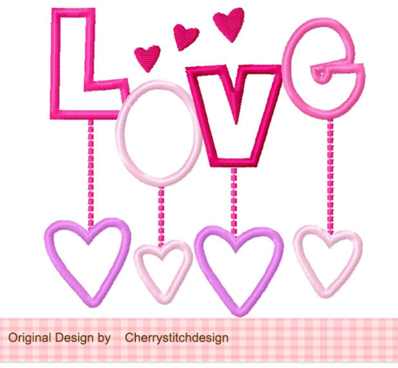 LOVE Machine Embroidery Applique Design - Etsy
