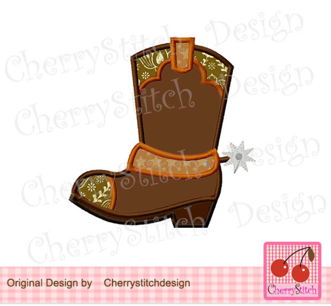 Western Cowboy Boot and Cowgirl Boot Applique Design - Machine ...