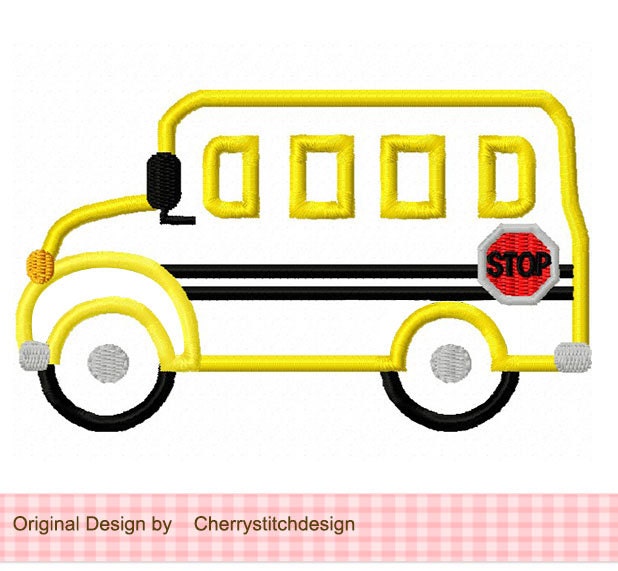 School Bus Back to School Machine Embroidery Applique Design | Etsy