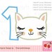 Kitten Face Number 1 Kitty Cat Birthday Embroidery Applique - Etsy