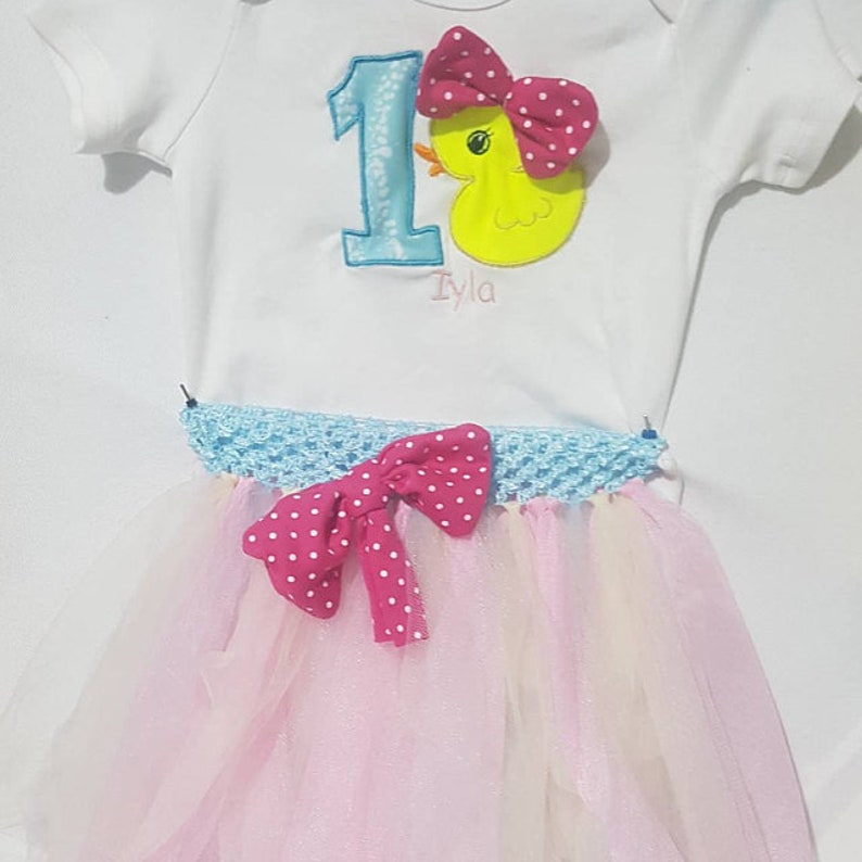 Duck Number 1 Baby 1 Month New Baby Machine Embroidery | Etsy
