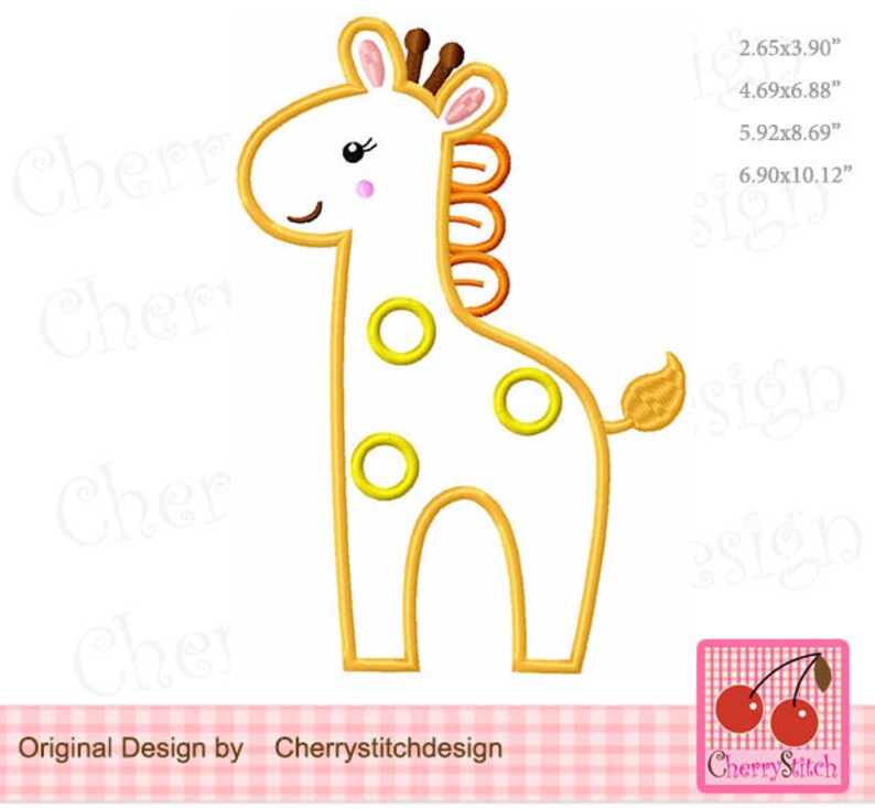 Giraffe standing giraffe Machine Embroidery Applique Design | Etsy