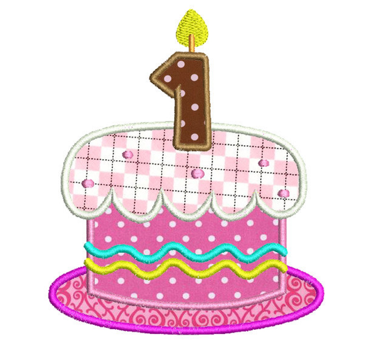 Birthday Cake Numbers Set Machine Embroidery Applique 4x4 5x5 - Etsy