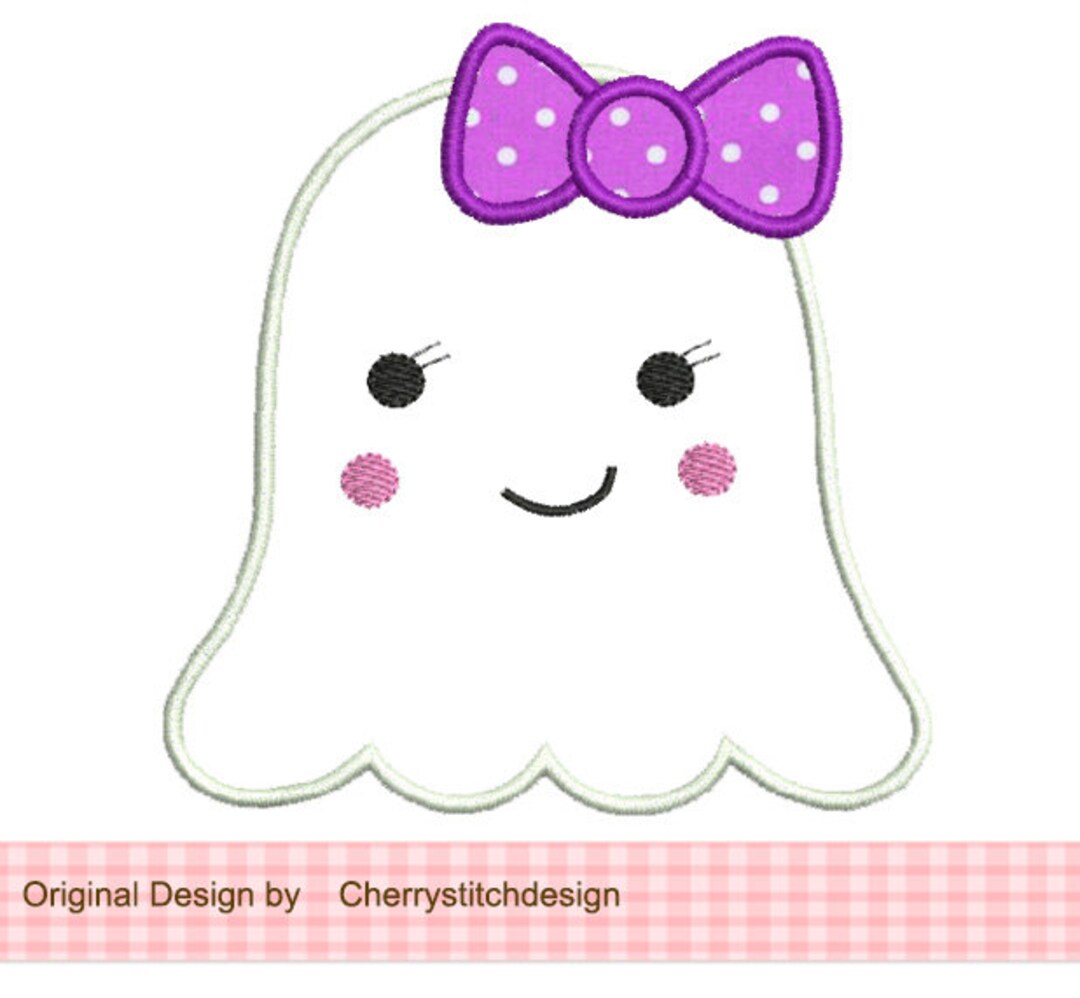 Halloween Cute Girl Ghost Machine Embroidery Applique Design - Etsy