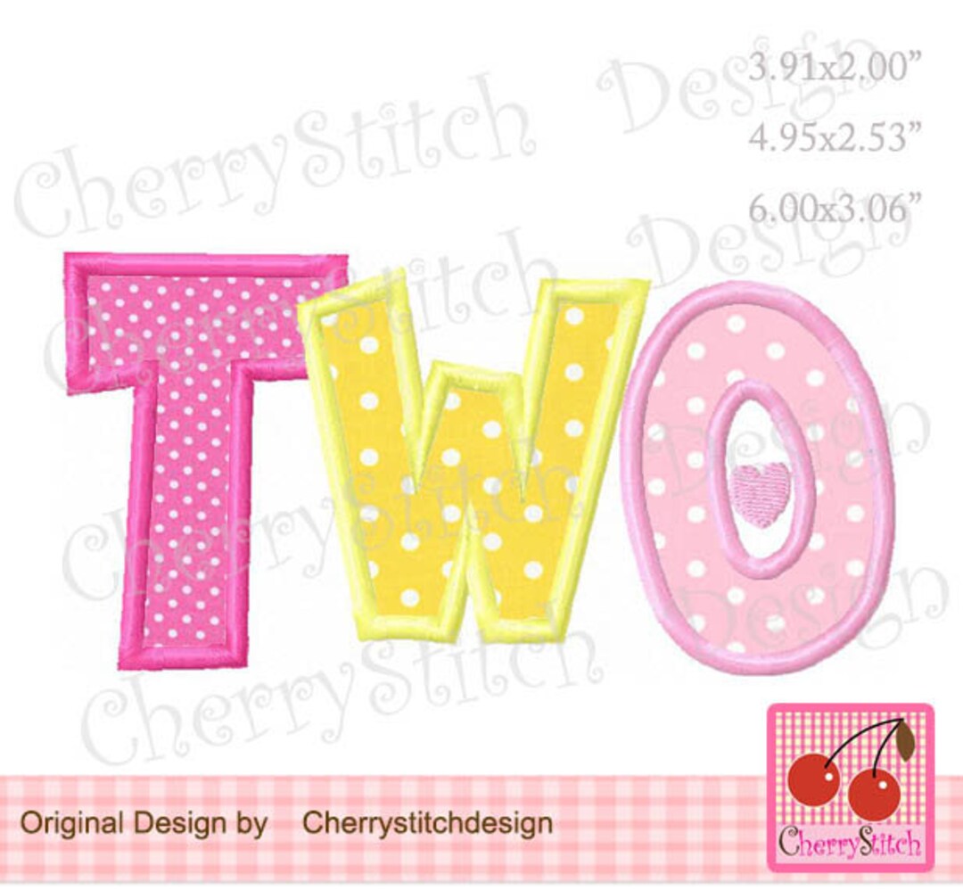 TWO Machine Embroidery Applique Design for Girls - Etsy