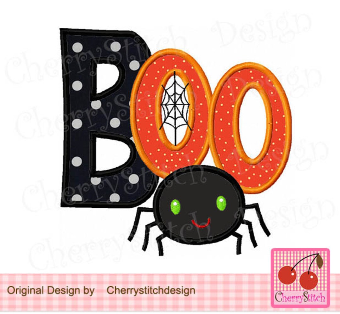 Halloween BOO Spider BOO Machine Embroidery Applique Design - Etsy