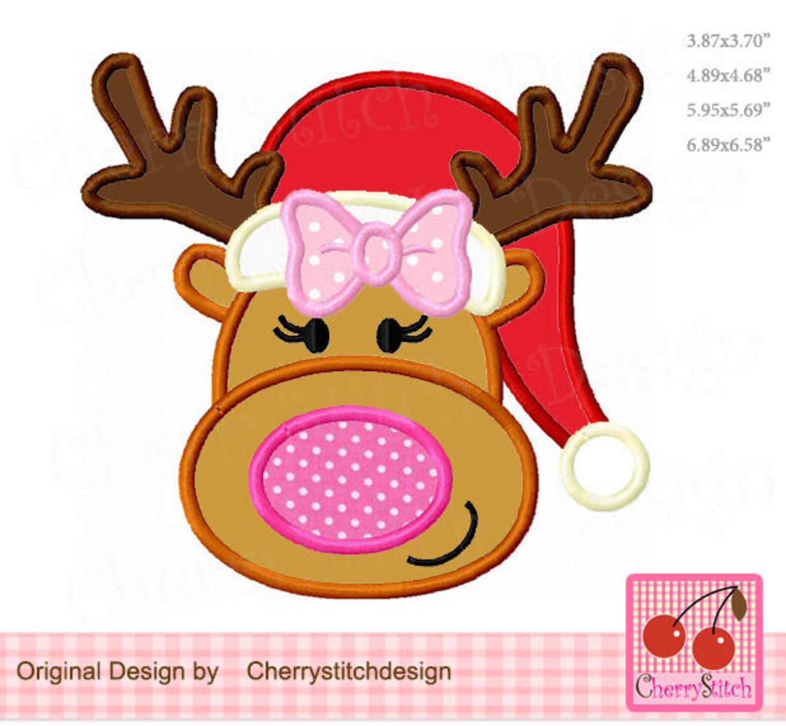 Christmas Reindeer Machine Embroidery Applique Design for - Etsy