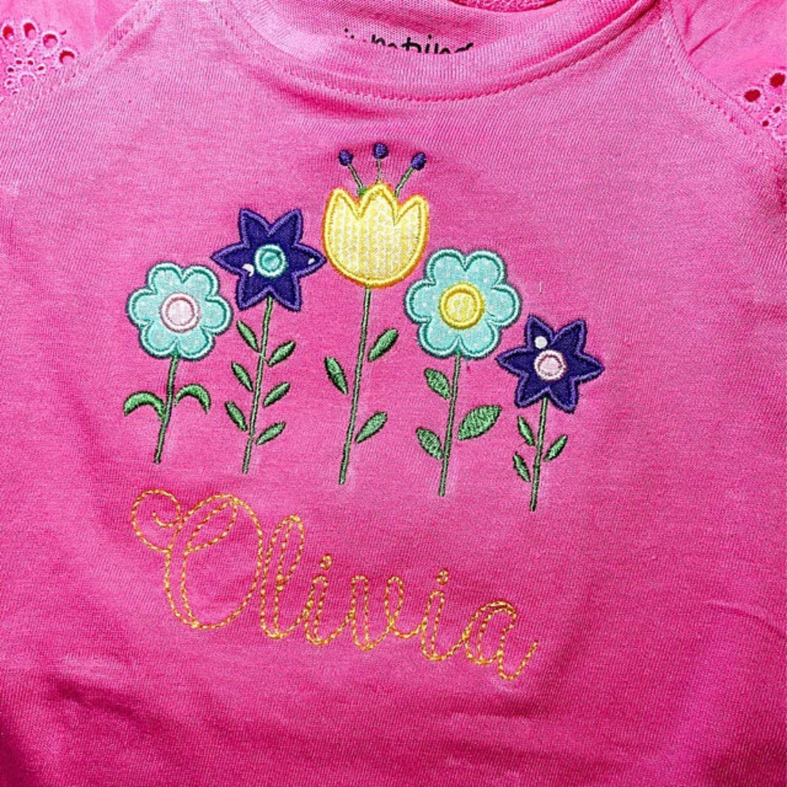 Flowers Applique Machine Embroidery Design SPRING04 - Etsy