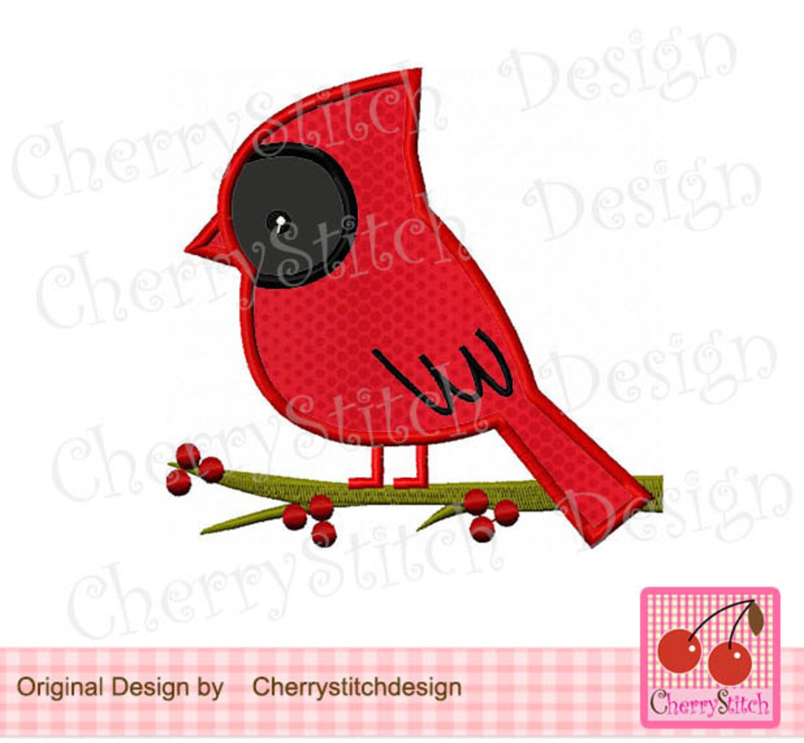 Cardinal Christmas Machine Embroidery Applique Design 4x4 | Etsy