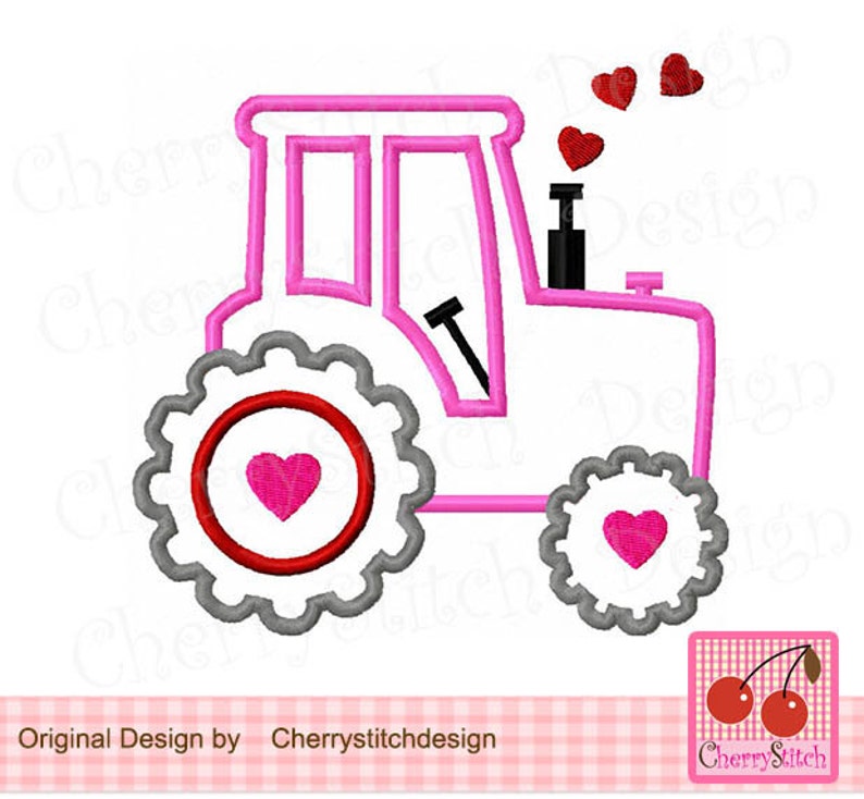 Tractor With Hearts Valentine's Day Transportation Machine - Etsy