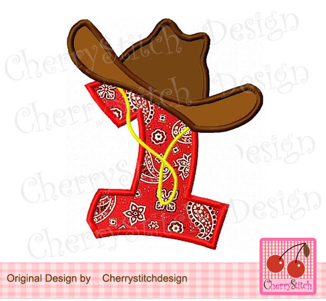Cowgirl Number 1 Cow Girl Hat Number 1 Embroidery Applique - Etsy