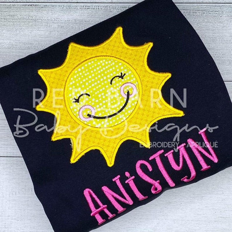 Sunshine Embroidery Design Sun Applique Summer Machine - Etsy