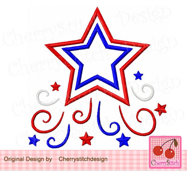 July 4th Stars 4th of July Patriotic Machine Embroidery | Etsy