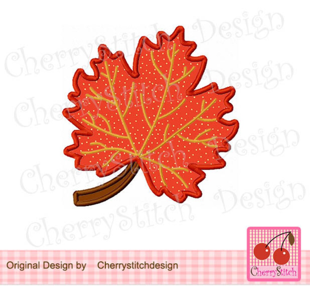 Autumn Leaf Machine Embroidery Applique - Etsy