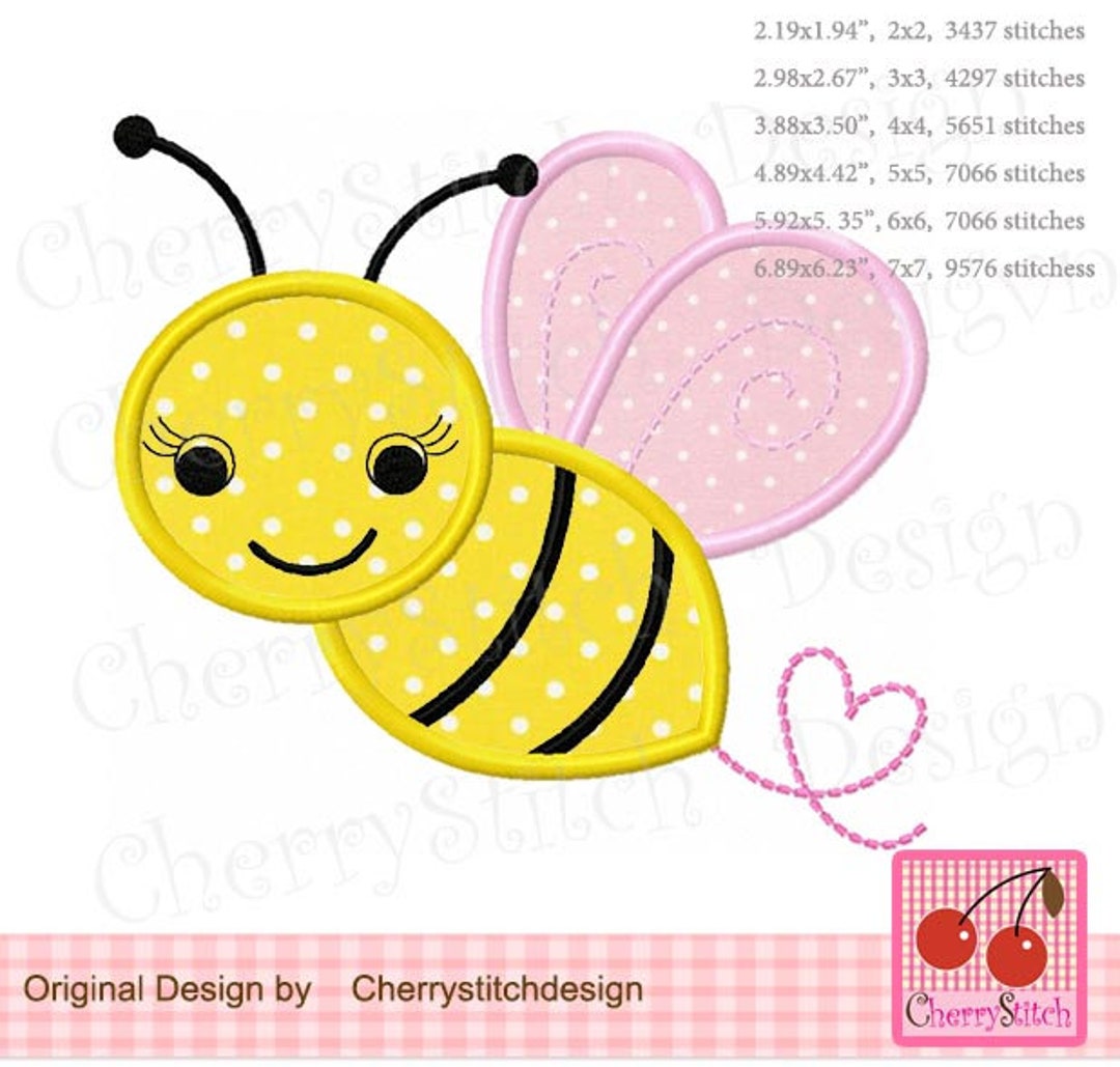 Embroidery Bumble Bee Machine Embroidery Applique Design - Etsy