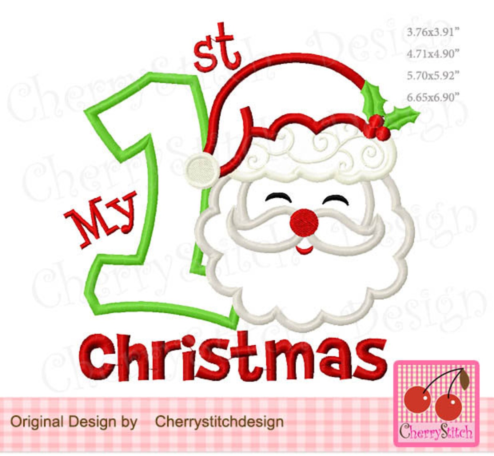 My 1st Christmas Santa Claus Christmas Machine Embroidery | Etsy