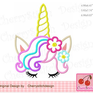 Unicorn With Flowers Unicorn Machine Embroidery Design AN0100 - Etsy