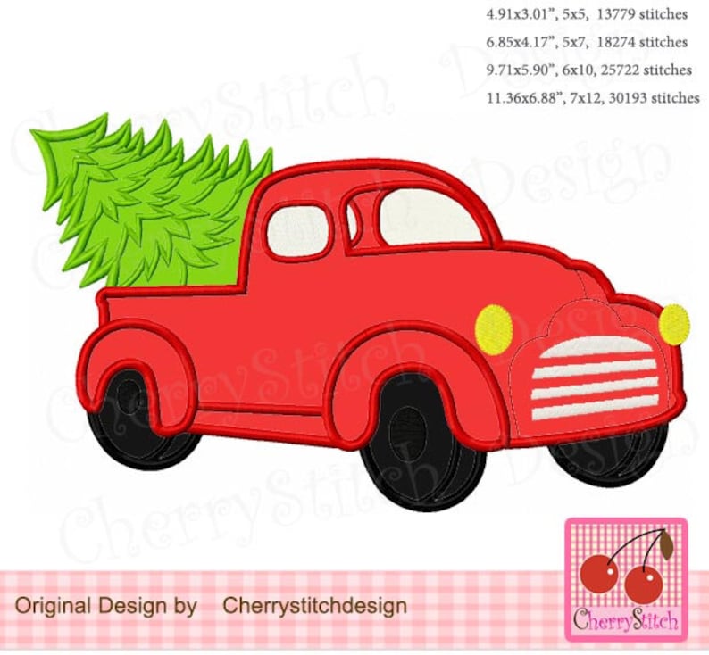 Christmas Vintage red truck Christmas tree Vintage Red | Etsy