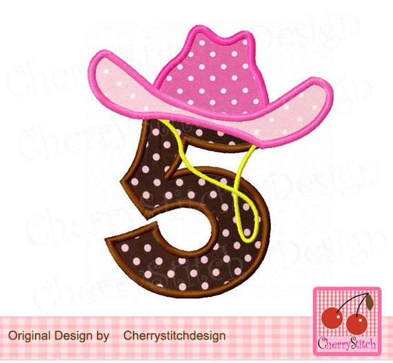 Number 5 With Cowgirl Hatnumber 5 With Cowboy Hat Digital | Etsy
