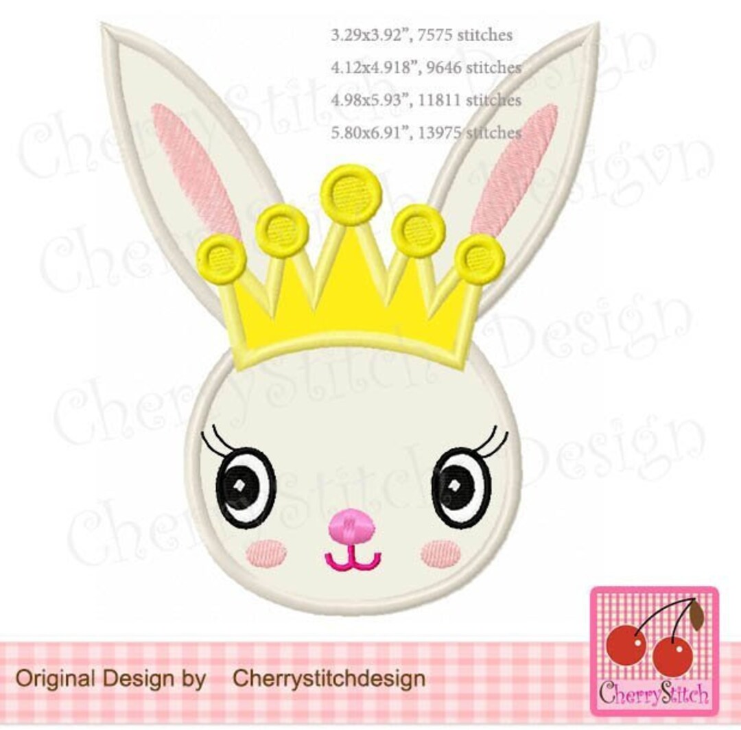 Easter Bunny Face, Bunny Girl With Crown,princess Bunny Machine ...
