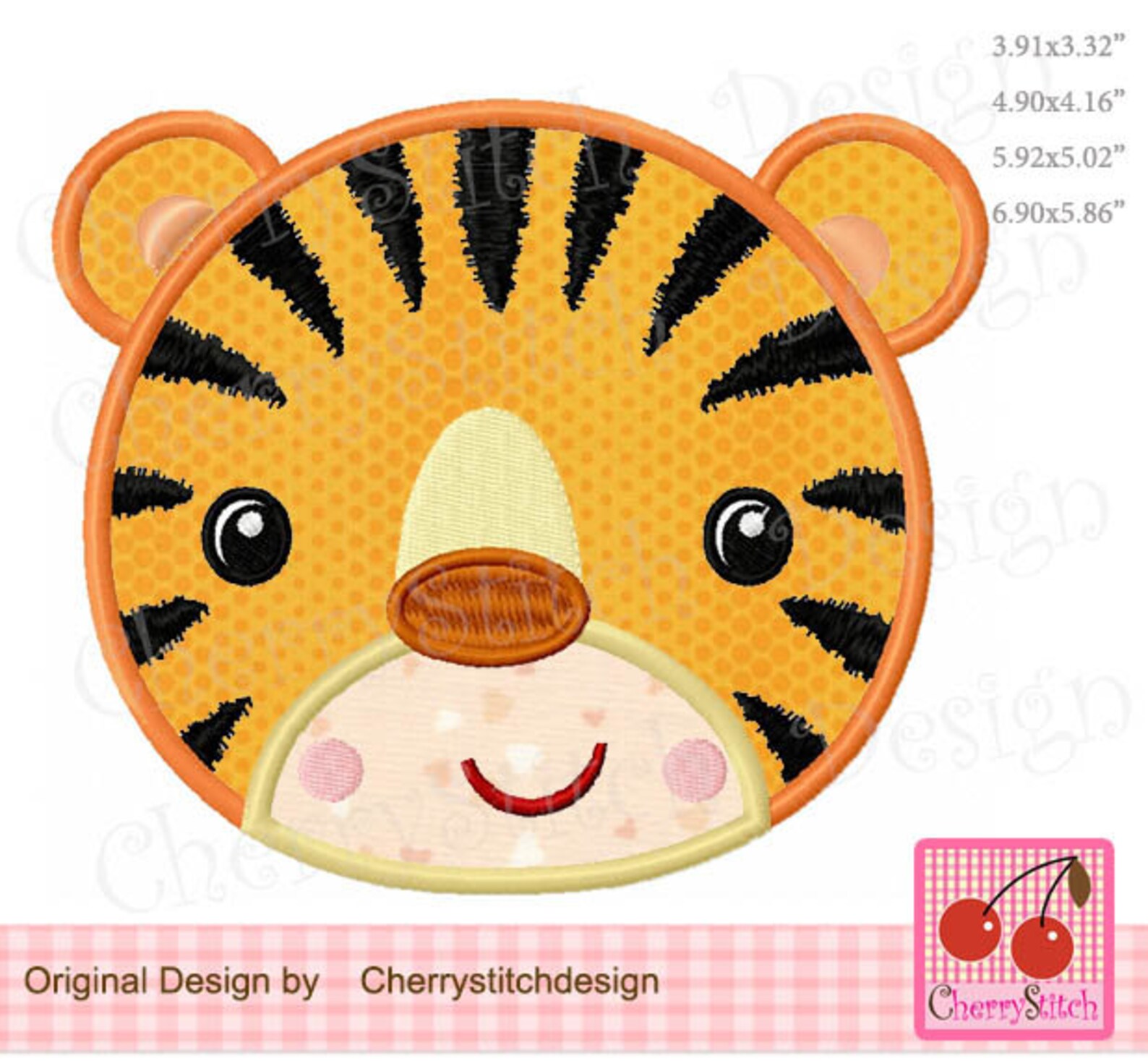 Tiger Applique Jungle Animal Machine Embroidery Applique - Etsy