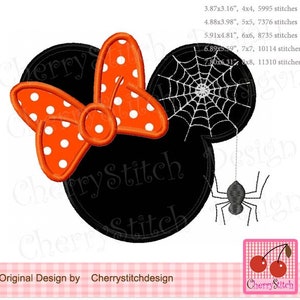 Halloween Minnie Spider Web Minnie Machine Embroidery Applique - Etsy