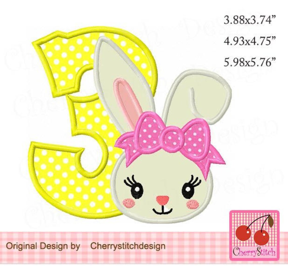 Easter Bunny Number 3 Birthday Number 3 My 3rd Birthday - Etsy