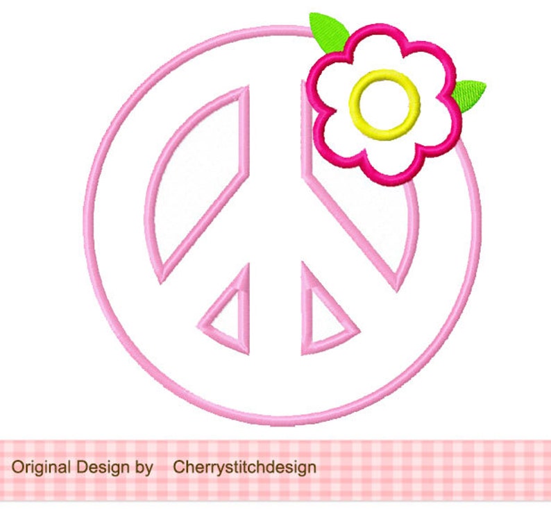 Embroidery Design Peace Sign Machine Embroidery Applique 4x4 - Etsy
