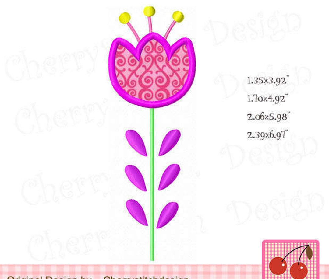 Spring Flower, Single Flower, Flower Digital Embroidery Applique - Etsy