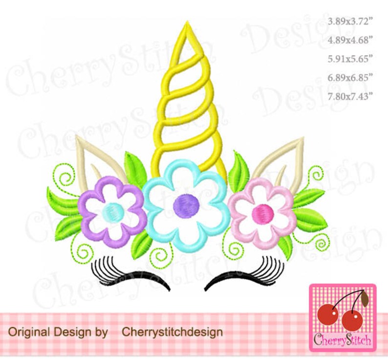 Unicorn Flowers Unicorn Machine Embroidery Design AN0185 - Etsy