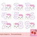 Cat Numbers 1-9,birthday Numbers Det, Kitty Cat With Bow Numbers ...