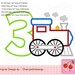 Train Number 3 Birthday Nubmer 3 Transportation Machine Embroidery ...